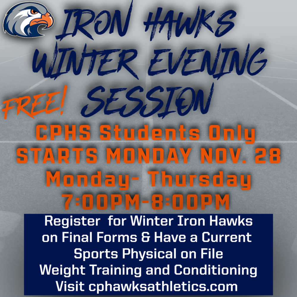 New Evening Session - Winter Iron Hawks for CPHS | College Place High ...